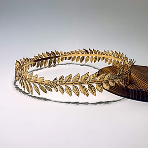 EAWIN Roman Emperor Crown Laurel Wreath Gold Leaf Headband Toga Costume Accessory Caesar Circlet Wedding Headpiece