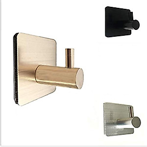 Adhesive Hooks,Wall Hooks Heavy Duty Hanger Bathroom Office Hooks for Hanging Kitchen Bathroom Home,Pack of 2 (Gold)