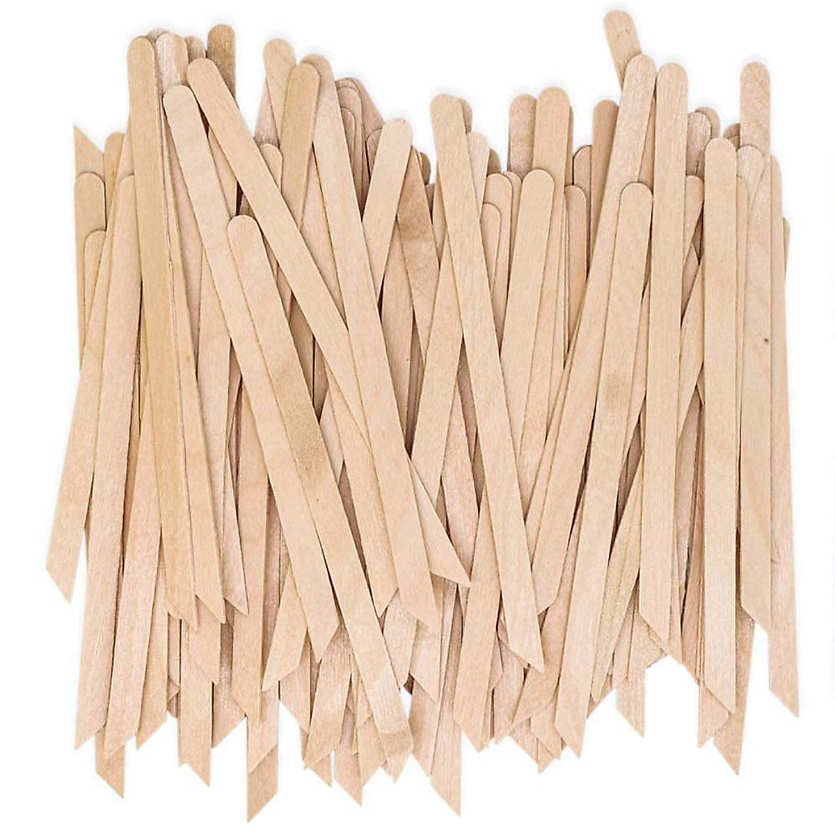 JoyJour Wooden Wax Sticks - Eyebrow, Lip, Nose Small Waxing Applicator Sticks for Hair Removal and Smooth Skin, Round and Slanted (Pack of 100)