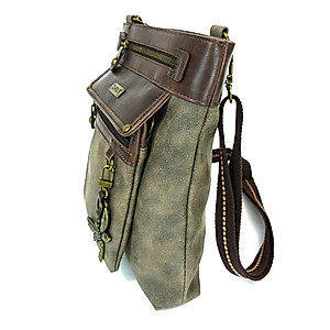 Chala Gemini Vegan Leather Crossbody Bag "Dragonfly" Stone Gray