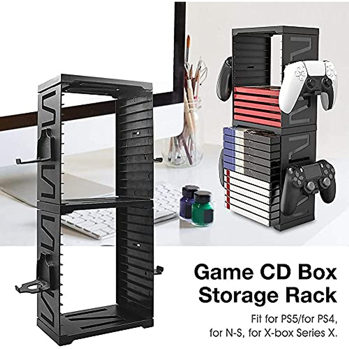 Game Disk Rack/Headset Hanger and Controller Organizer Stand Universal Multifunctional Storage Bracket