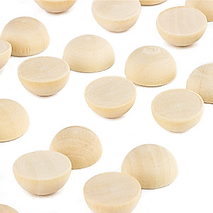 Sukh 400pcs Small Half Wooden Beads for Crafts - Wooden Balls for Crafts Unfinished - 12mm&15mm DIY Wooden Crafts Supplies Kids Christmas Ornaments Diverse Woodworking Mini Sphere Wooden Beads Bulk