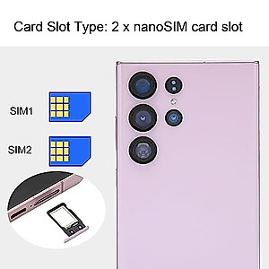 Face Unlock Smart Phone, 6.67in Center Hole Screen WiFi Mobile Phones with Built in Stylus, 1440 x 3088, 6+64GB, 2SIM Slot, 16+ 24MP Dual Camera, 6800mAh for Android 8.1 (Pink)