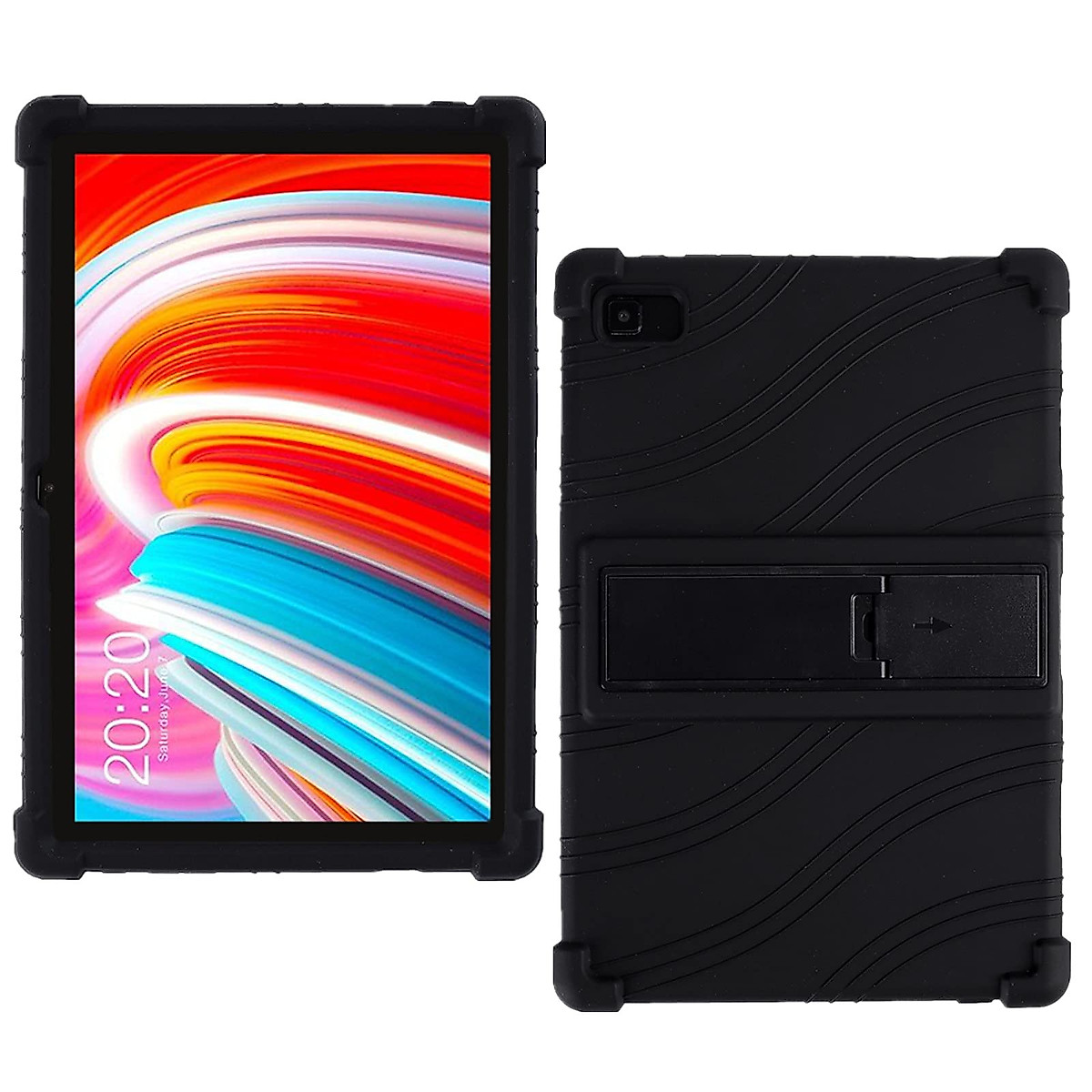 HminSen Case for Teclast P30S/M40 Plus Tablet, Silicone Stand Cover for Teclast P20S/P20HD/P40HD/M40/M40S/M40 PRO, for Blackview Tab 8/8E/Dragon Touch Notepad 102 10 Inch Tablet (Black)