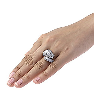 Lavish Sterling Silver Rhodium Plated, Puma Design CZ Pave Setting Right Hand Ring 16mm, 9