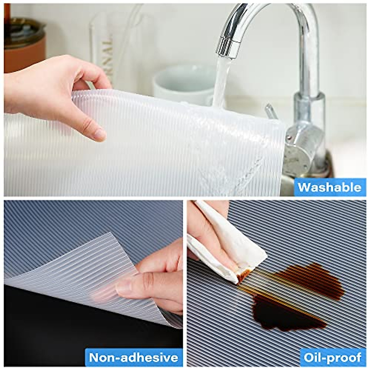 Shelf Liner Non Slip Cabinet Liners Non Slip Waterproof,Food-Grade EVA Material Kitchen Liners for Cabinets and Drawers,Kitchen Cabinet Liners for Shelves and Bathroom (12 inches x 10 Feet)