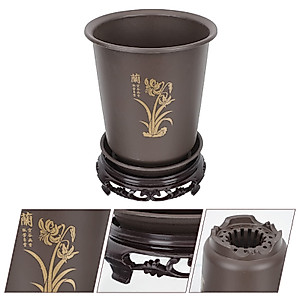 YARNOW 2 Sets Dried Arrangements Indoor Bonsai Planting Planter Plastic Stand Bucket Flowerpots Store High Base of Storage and Decorative Display Saucers Flower Flowerpot Floral Drainage