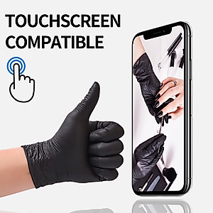 Basic Medical Black Nitrile Exam Gloves - Latex-Free & Powder-Free - NGPF 1046 (Case of 1,000), large