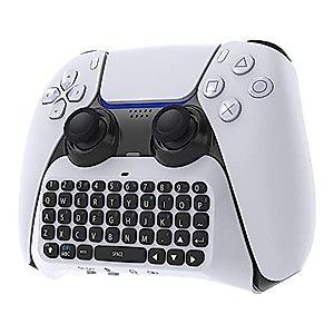 MENEEA Wireless Controller Keyboard for PS5, Bluetooth 3.0 Mini Portable Gamepad Chatpad with Built-in Speaker & 3.5MM Audio Jack for Playstation 5 Voice Chat Board for Messaging and Gaming Live Chat