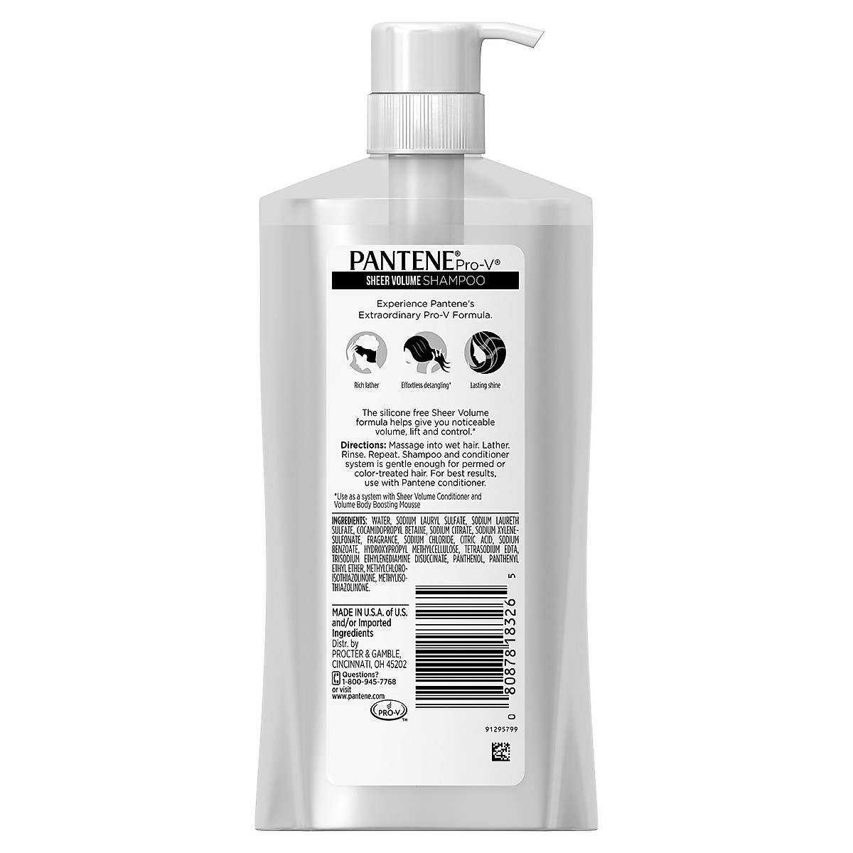 Pantene Pro-V Sheer Volume Shampoo, 30.4 fl oz (Packaging May Vary)