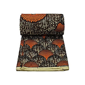African Fabric 6 Yards BintaRealwax 100% Polyester Ankara Fabric for Party Dress 6280