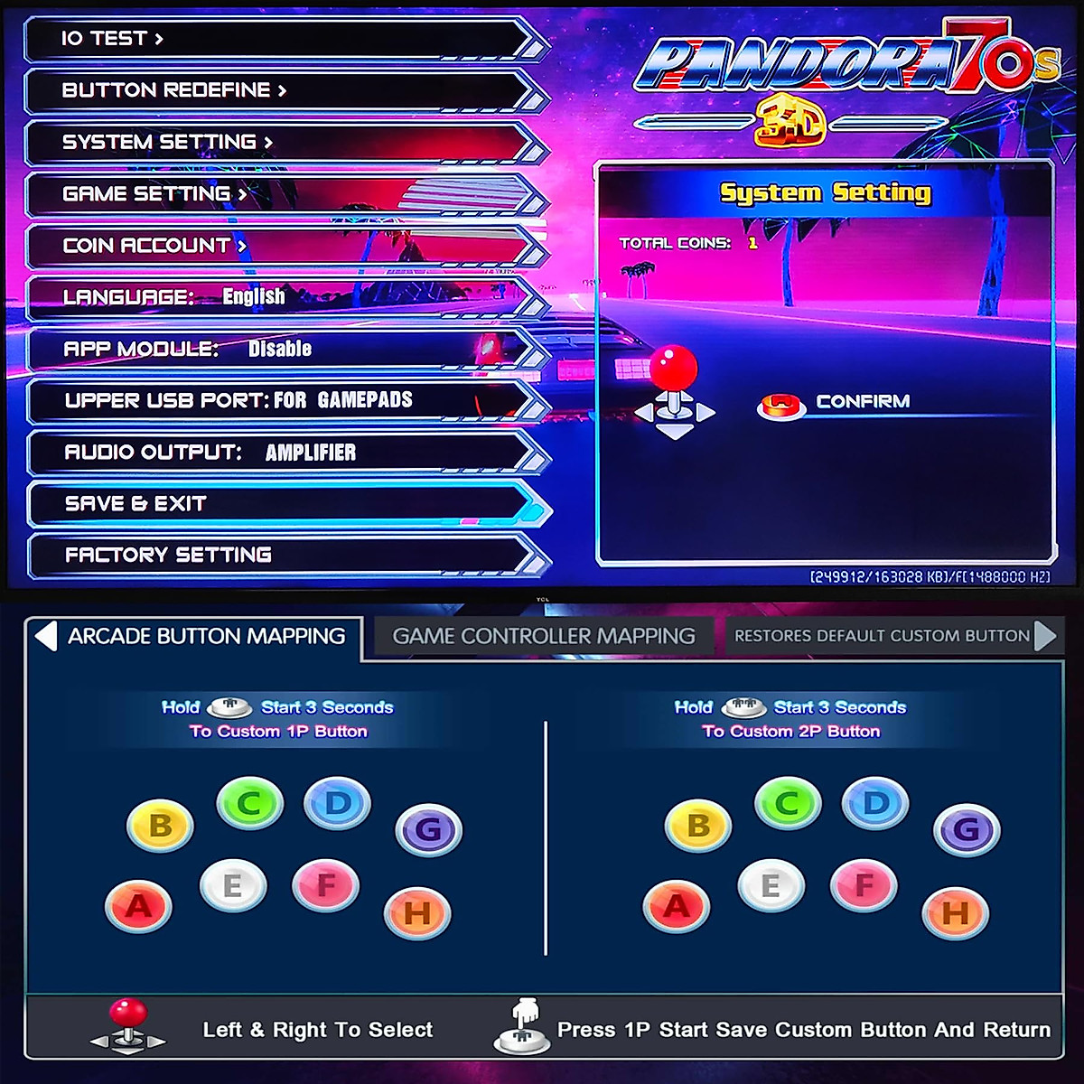 RegiisJoy【 30000 Games in 1 】 Pandora's Box 70S Arcade Game Console Retro Game Machine for PC & Projector & TV, 2-4 Players, 1280X720, 3D Games, Search/Hide/Save/Load/Pause Games, Favorite List