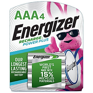 Energizer Recharge Basic Charger with 2 AA NiMH Rechargeable Batteries LED Indicator & Rechargeable AAA Batteries, Recharge Power Plus, NiMH, 800 mAh Combo Pack, 6 count