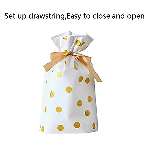 DKAOVH Plastic Drawstring Gift Bags, Candy Bags, Treat Bags, Cookie Bags, Party Favor Gift Wrapping(30 Pack)