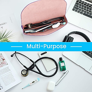 Stethoscope Case for MDF Acoustica Lightweight Stethoscope, SKYREH PU Leather Portable Carry Case for 3M Littmann Classic III, Cardiology IV, 3M Lightweight II S.E.Stethoscope (Purple)