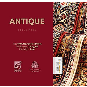 MOLDABELA – Authentic Antique Wool Rug Sample. Recommended by Experts (0.2x0.3m - 0'7"x1' ft)