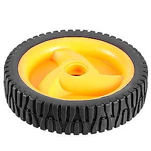MAHIONG 2 Pack 8 Inch Mower Front Drive Lawn Mower Wheels, Flat Free Rubber Tire with 1/2 Axle, Rubber Replacement Wheels for Garden Lawn Mower
