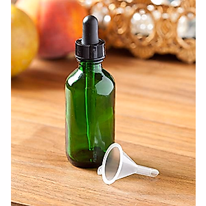 JUVITUS 2 oz / 60 ml Green Glass Boston Round Bottle with Black Glass Dropper (24 Pack)