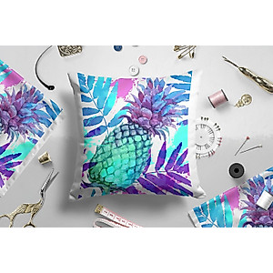 iiRov Summer Design Ink-Fuzed Decorative Throw Pillow - Tropical Summer Pineapple v1