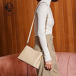 LAORENTOU Cow Leather Crossbody Bags for Women Leather Shoulder Bucket Bags Women's Crossbody Purses Clearance