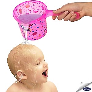 Sevi Baby Bath Rinse Cup, Certified Bath Water Scoop, Baby Shampoo Rinser, Baby Bath Mug Made from BPA-Free Safe Material, (1250 ml / 42.2 oz) - Made in Turkey (Pink) (Pink)