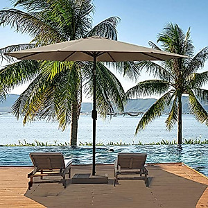 ontheway Patio Umbrella Enhanced Replacement Canopy Market Table 8 Ribs Umbrella Canopy (11FT, Khaki)