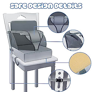 Booster Seat for Table - Portable High Chiar PU Waterproof Easy Clean Baby Toddler Booster Seat for Dining Table for Travel
