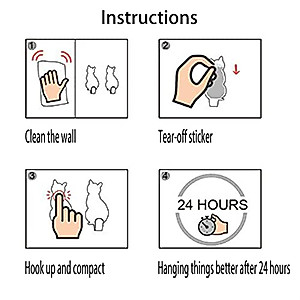 Coat Hangers Coat Hooks Wall Mounted 2pcs Self Adhesive Hooks Cat Pattern Storage Holder for Bathroom Kitchen Hanger Stick on Wall Hanging Door Clothes Towel Racks Wall Mounted Modern Coat Rack