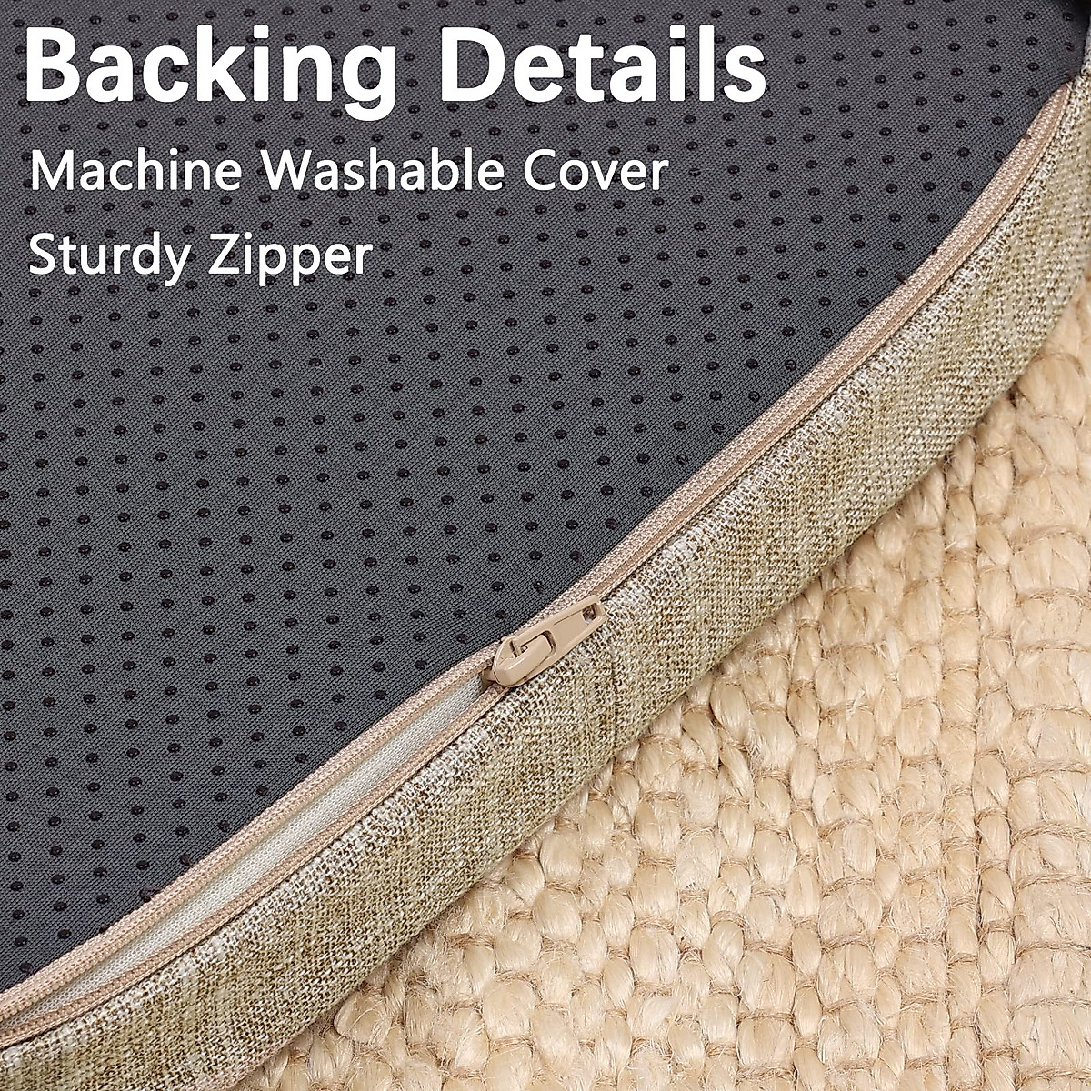 Shinnwa Dining Chair Cushions Set of 4 U Shaped Kitchen Seat Cushions for Chairs Non Slip High Density Foam Padded Chair Pads with Ties Beige