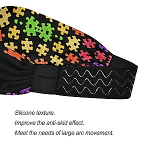Unisex Workout Headbands Colorful-Autism-Awareness Elastic Yoga Sweatband Stretchy Sports Hairband