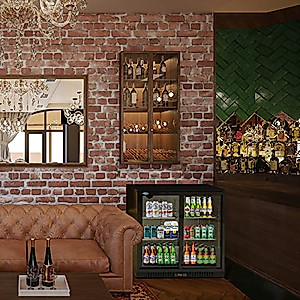 KoolMore BC-2DSL-BK Commercial-refrigerators, Double Sliding Door, Black, 7.4 cubic feet