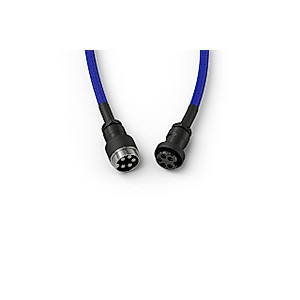 Glorious Coiled Keyboard Cable – Coiled USB C Cable Artisan Braided Cables for Mechanical Gaming Keyboard Coiled Cable - Custom Keyboard Cable (Cobalt Blue)