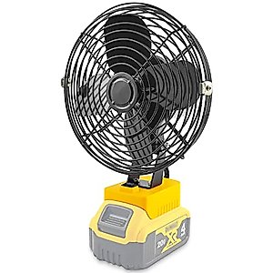 Portable Outdoor Sleek Jobsite Cordless Fan Compatible with DeWalt, Bucket Indoor Fans Operated Powered by DeWalt 20V Max Battery, Blow Heat and Cooling at Work,Tool Only