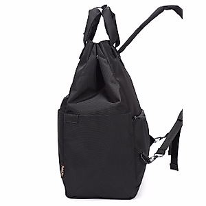 Kah&Kee Backpack Purse for Women Convertible -14 inch Laptop Tote Shoulder Bag. Ideal for Work, College, Travel & Nurses (Black)