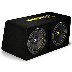 Kicker Bundle Compatible with Universal Vehicle 44DCWC122 Dual 12" Loaded Ported Sub Box with A400.1 Amplifier and HA-AK8 8Ga Amp Install Kit