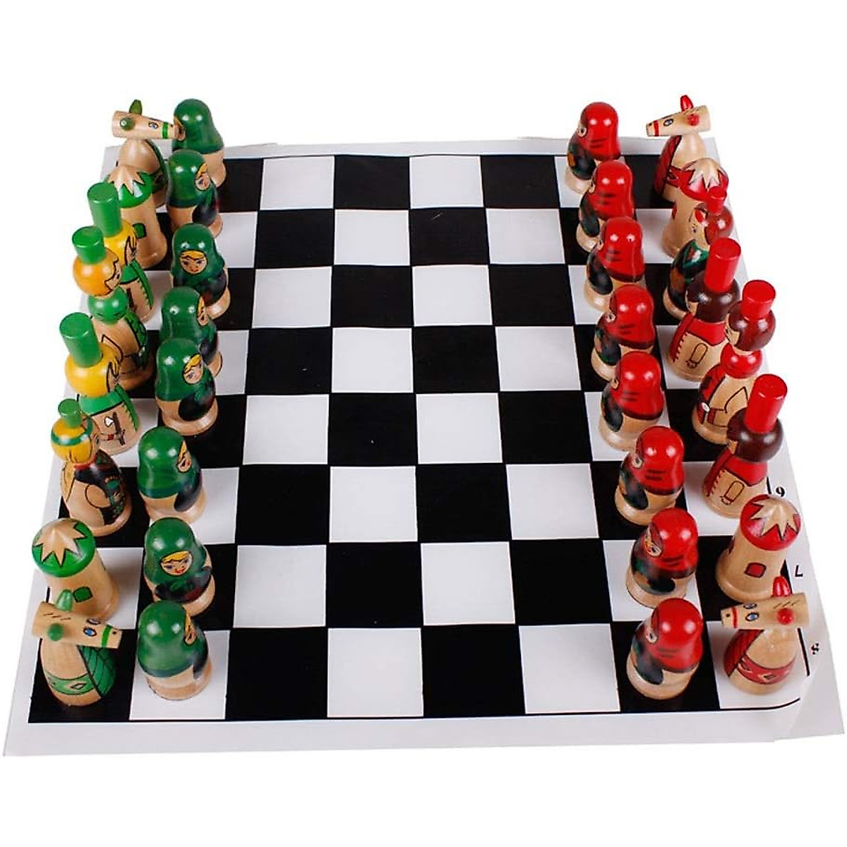 Chess Set Chess Pieces Chessman-Travel Nice Gift for Friends Game Collection Cartoon Character Type
