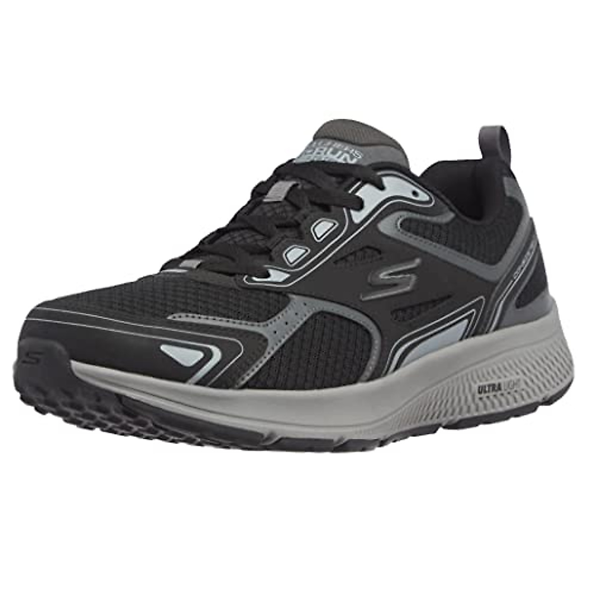 Skechers mens Go Run Consistent - Performance Running & Walking Shoe Sneaker, Black/Grey, 10 US