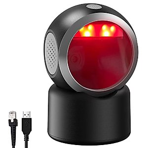 2D Desktop Barcode Scanner.Omnidirectional Hands-Free Barcode Reader. with Automatic Sensing Scanning QR Screen Scanning Platform Scanner for Warehouse, Supermarket, Retail Store, Bookstore Pos System