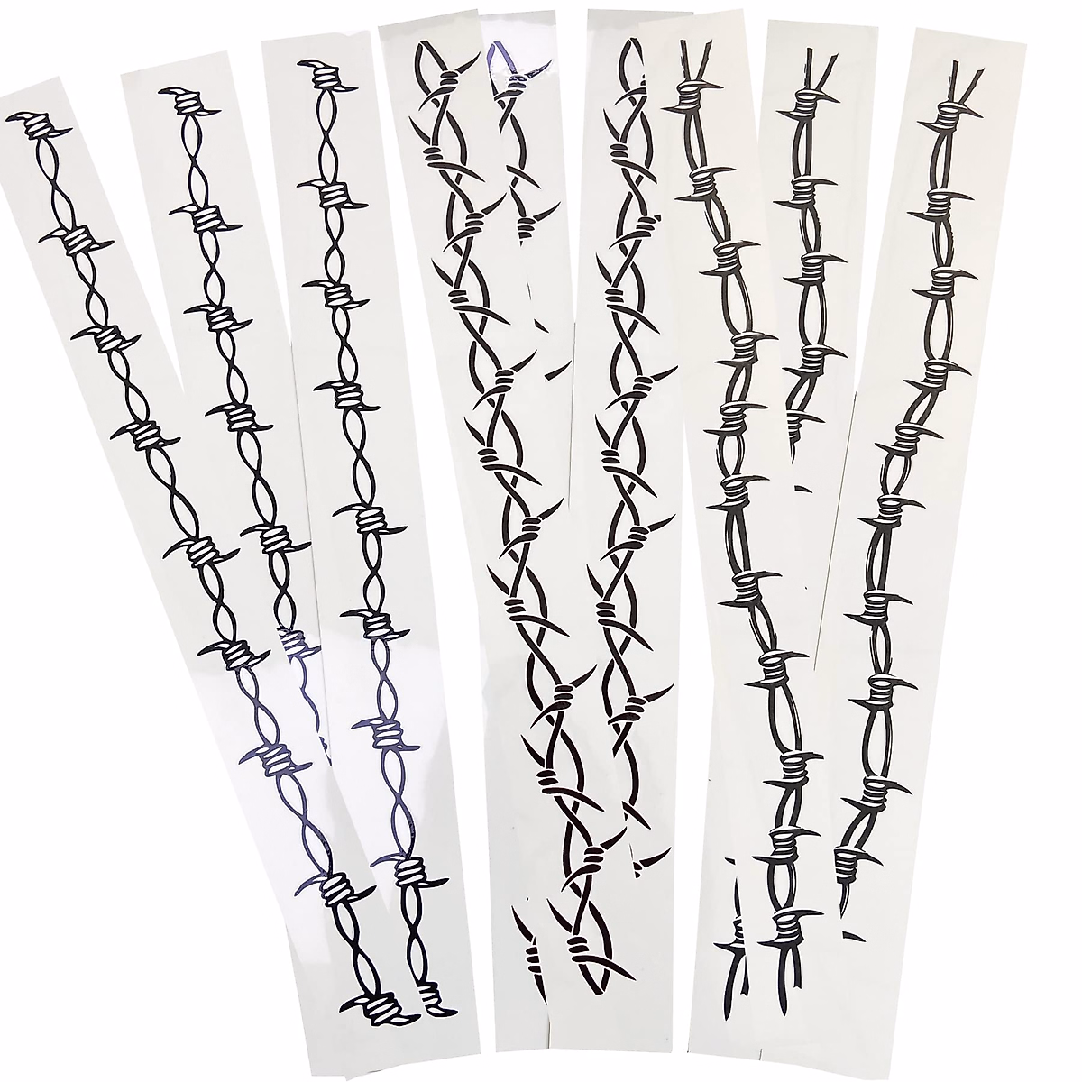 Barbed Wire Temporary Tattoo, Large Barb Wire Tattoo Pamela Anderson Costume Black Fake Tattoos for Halloween Men Women Guys Body Art, 9-Sheet