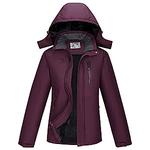 CAMEL Women's Warm Winter Ski Jackets Waterproof Snow Coat with Hood Mountain Windproof Rain Jacket