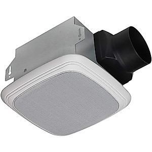 Homewerks Worldwide 7130-04-BT Bathroom Fan Bluetooth Speaker with Broan-NuTone 636 Steel Roof Vent Cap for Bathroom Ventilation Fans