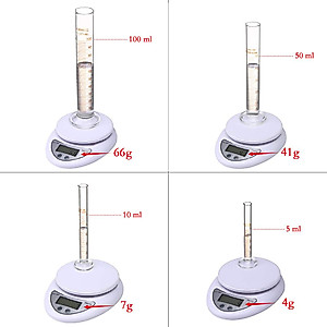 Glass Graduated Cylinder Set Thick Measuring Cylinders 5ml 10 ml 50ml 100ml with 2 Glass Stirring Rod and 1 Brush