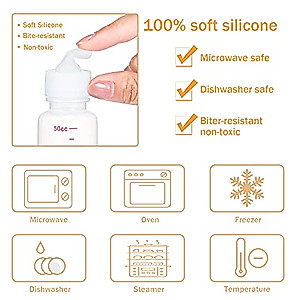 17 Pieces Pet Nursing Bottle Kit Including 2 Pet Feeding Bottle, 8 Replacement Pet Feeding Nipples, 5 Dog Nursing Syringes in 1 Ml, 5 ml and 10 Ml, 2 Cleaning Brushes for Kittens, Puppies, Rabbits