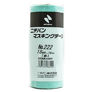 Nichiban 22H-18 Masking Tape, 7 Rolls, 0.7 inches (18 mm) x 59.2 ft (18 m) Green