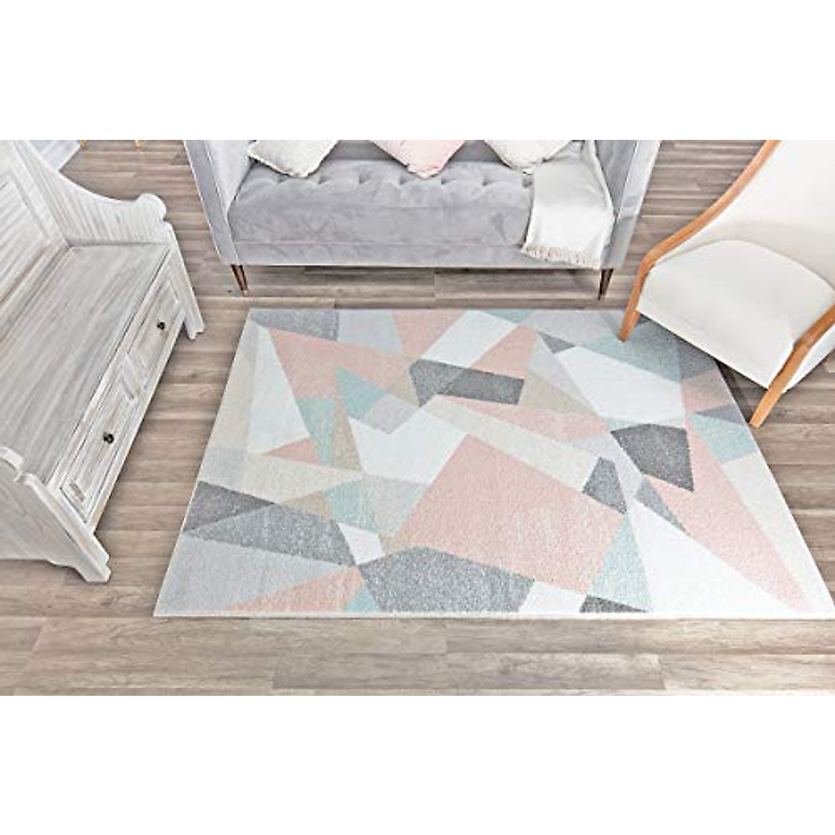 Rugs America Mika Collection MO60A Milkshake Contemporary Geometric Area Rug 5'0"x7'6"