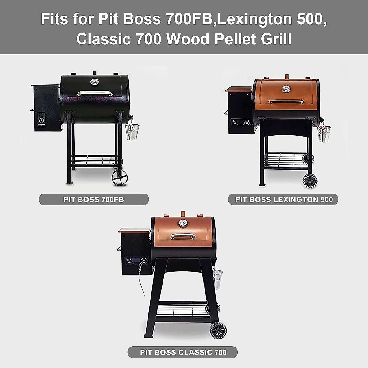 73700 Grill Cover for Pit Boss 700FB / Classic 700 / Lexington 540/ Lexington 500/ Series Wood Pellet Grills, 600D Waterproof BBQ Cover for Pitboss PB500LX1, PB71705, with Fabric Handle & Drawstring