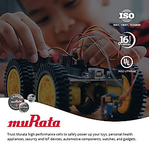 Murata CR2032 Battery DL2032 ECR2032 3V Lithium Coin Cell (15 Batteries)