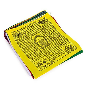 Large Tibetan Prayer Flags - 10" x 12" Traditional Hand Printed Flags | Handmade in Nepal Wind Horse Flags Affirmation [25 Flags]