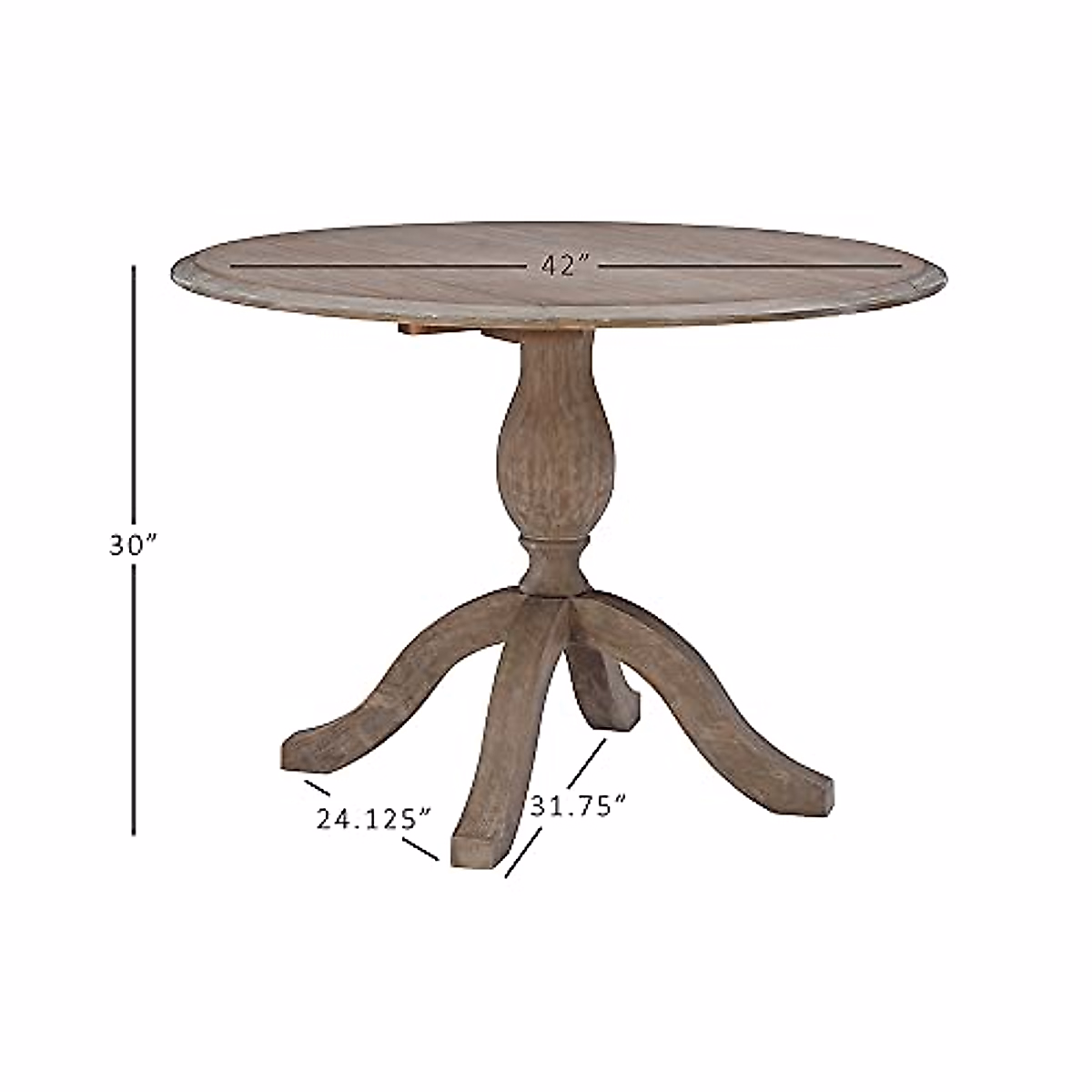 Linon Home Décor Mauro Antuque Rustic Brown Drop Leaf Dining Table