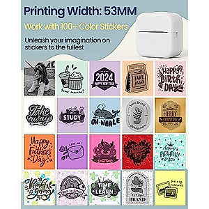 memolife M02L Mini Inkless Sticker Printer - Inkless Printer for iOS & Android, Bluetooth Printer with 1 Roll Non-Adhesive Paper, Mini Pocket Printer for DIY Creation, Study Notes, Mini Photo Printer